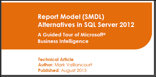 Technical Article: Report Model (SMDL) Alternatives in SQL Server 2012 ...