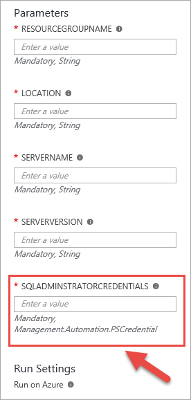 Passing Credential Asset in Azure Automation Test Pane – Mark Vaillancourt
